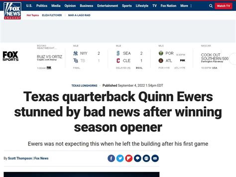 Texas Quarterback Quinn Ewers Stunned By Bad News After Winning Season