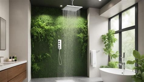 Premium Photo Luxury Ecofriendly Shower Featuring Ceiling Mount Hd 8k