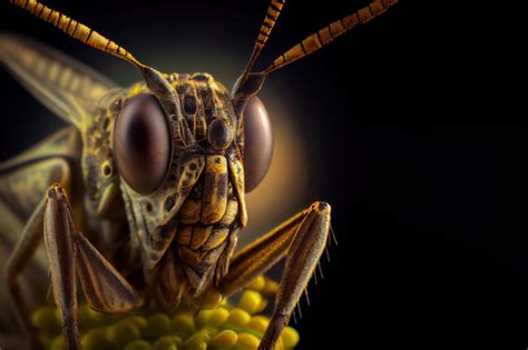 Premium Photo Portrait Of Locust Closeup Generative Ai