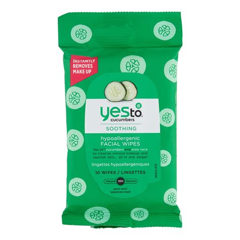 Yes To Cucumbers Hypoallergenic Facial Wipes 10 Ct