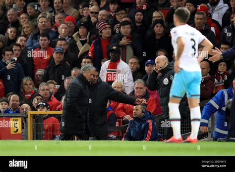 Manchester United Manager Jose Mourinho Is Sent To The Stands Stock