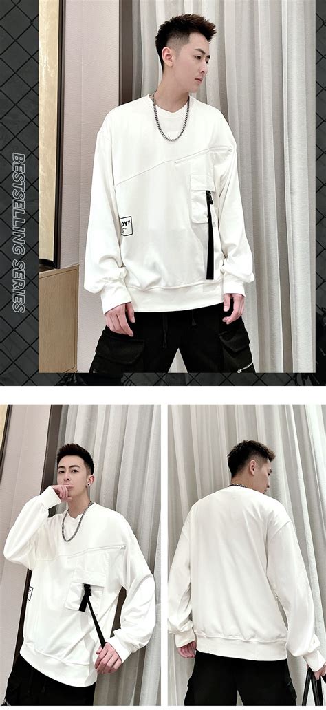 Oversized Long Sleeve With Designed Pocket Tee 潮牌工装长袖宽松上衣 Oversized