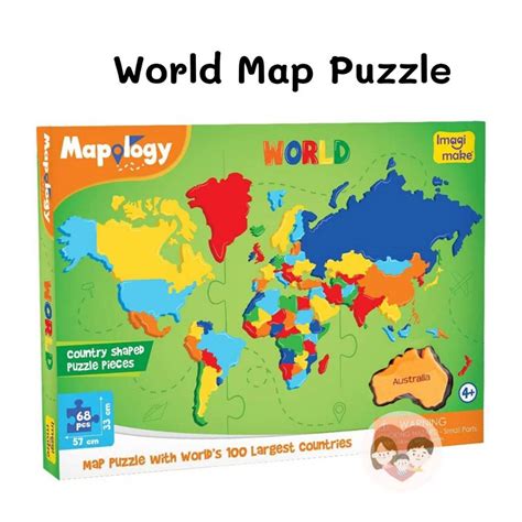 Mapology World Map Puzzle ตัวต่อแผนที่โลก ของเล่นเสริมพัฒนาการ 4y Imported From Us Shopee