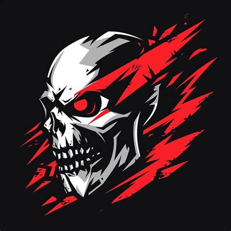 Skull Sports Team Logo Angular Side Graphic Design Premium AI