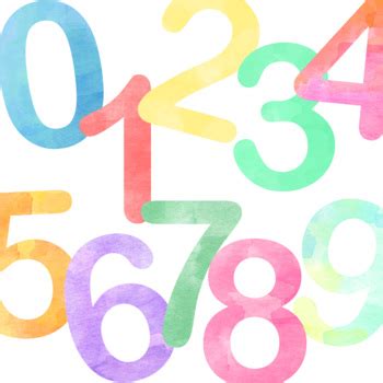 Watercolor Numbers Clipart Images By Nifty Crafty House TPT