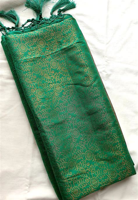Soft Silk Saree Ynf 038 Green Simply Sarees Melbourne