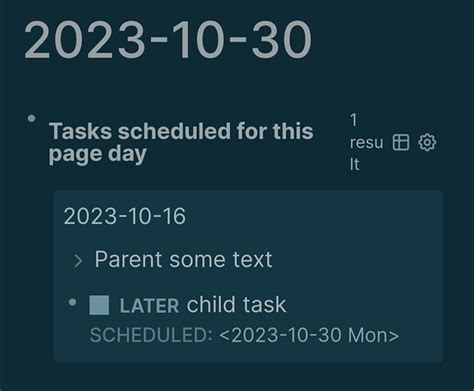 scheduled tasks on day of journal 2 by siferiax queries logseq