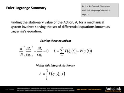 Ppt Dynamic Simulation Lagranges Equation Powerpoint Presentation Id