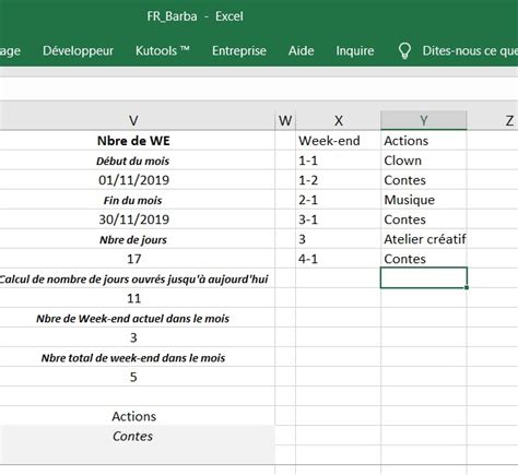Déterminer Si La Date Daujourdhui Fait Partie Du Week End 1 à 5 Du Mois En Cours Macros Et