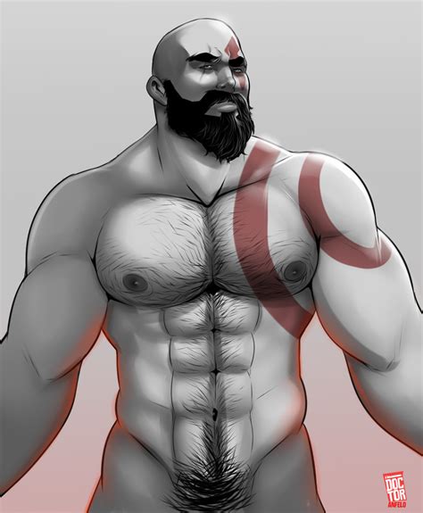 Rule 34 Bara Beard Body Markings Doctor Anfelo Facial Hair Gay God Of War Grey Skin Hairy