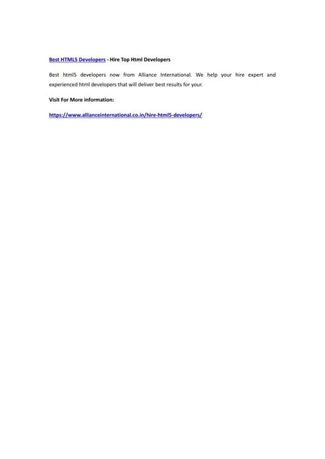 PPT Best HTML5 Developers Hire Top Html Developers PowerPoint