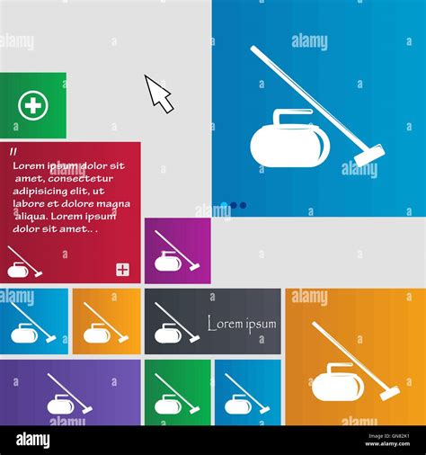 The Stone For Curling Icon Sign Buttons Modern Interface Website Buttons With Cursor Pointer