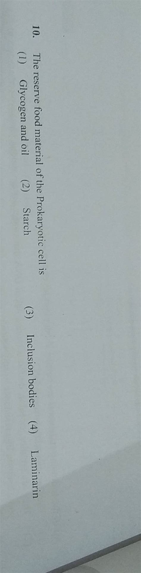 The Reserve Food Material Of The Prokaryotic Cell Is Filo