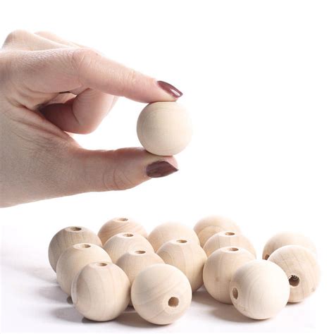 25 Mm Round Unfinished Wood Beads Wood Balls Ball Knobs Wood