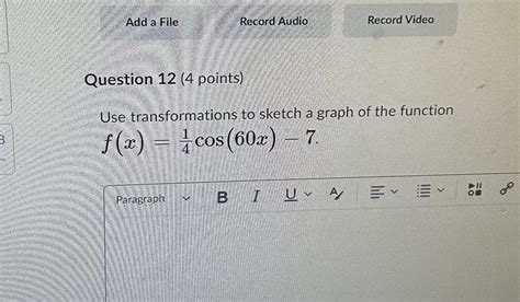 Solved Use Transformations To Sketch A Graph Of The Function Chegg