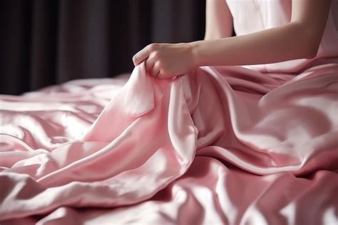 Premium Ai Image Bed Pink Silk Generate Ai