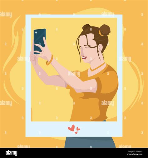 Lady Doing A Selfie Stock Vector Image And Art Alamy