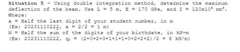 situation 5 using double integration method