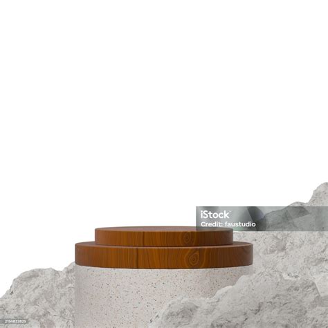 화이트 록스 3d 이미지 렌더링 사각형에 나뭇결 실린더 연단의 투명 배경 3차원 형태에 대한 스톡 사진 및 기타 이미지 3