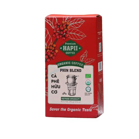 Cà Phê Hữu Cơ Xay Sẵn Pha Phin Hapii Coffee 250g Nam An Market