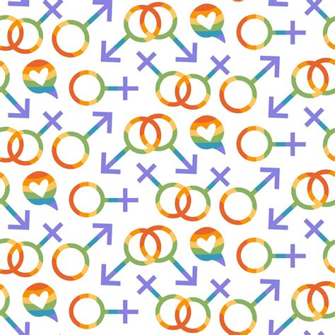 Gay Pride Seamless Pattern In Rainbow Color Palette Printable