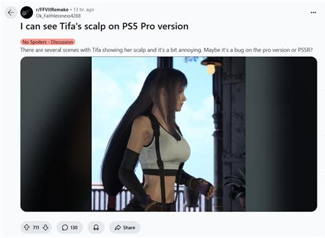玩家吐槽：ps5 Pro增強讓《ff7：重生》的蒂法看起來像禿頂 3樓貓