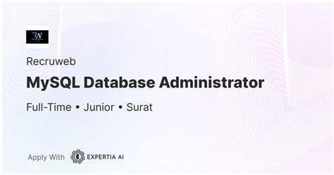 MySQL Database Administrator Job Surat Junior