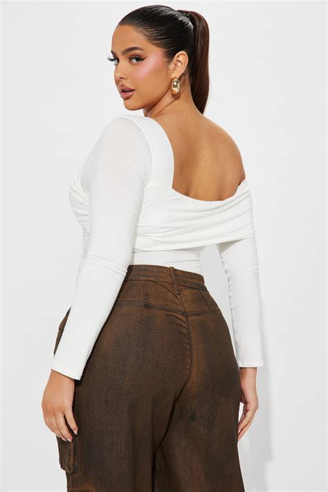 Gia One Shoulder Bodysuit Ivory Fashion Nova