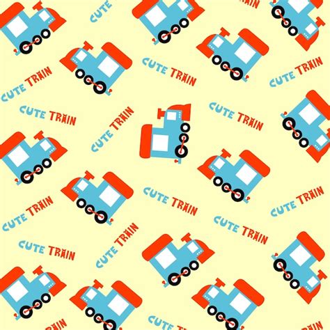 Premium Vector Cute Train Pattern Design Cartoon Vector Illustration