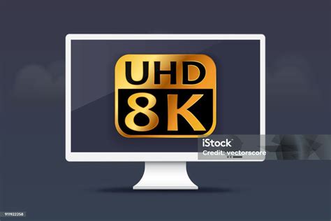 구름 디자인에 8 K 울트라 Hd 모니터 0명에 대한 스톡 벡터 아트 및 기타 이미지 0명 Hdtv Lcd Istock