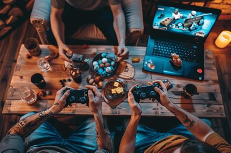 Organizar Uma Noite De Jogos Virtual Com Amigos Ar Generative Ai Foto