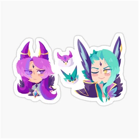 Xayah And Rakan Star Guardians Sticker By Aruneeko Redbubble