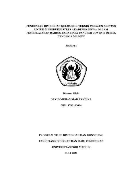 Bimbingan Kelompok Teknik Problem Solving Pdf