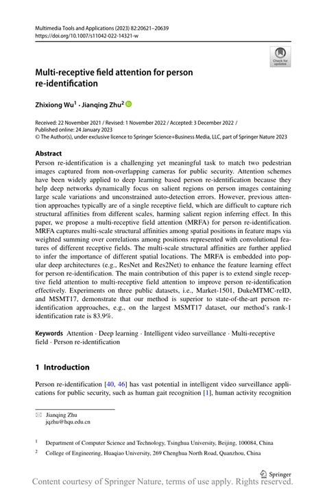 Multi Receptive Field Attention For Person Re Identification Request Pdf