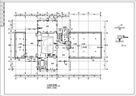 某小区内三层框架结构豪华会所设计cad全套建筑施工图（甲级院设计）土木在线