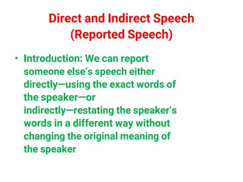 SOLUTION Reported Speech Class Studypool