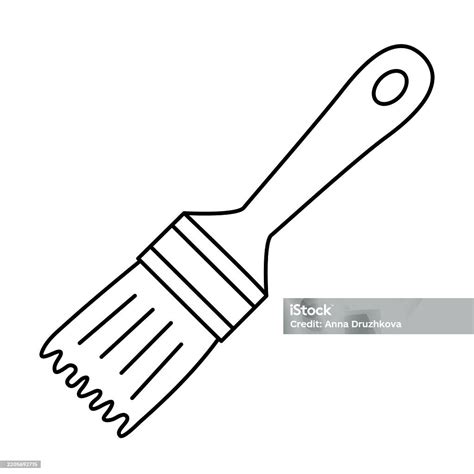 손으로 그린 낙서 평면 붓 벡터 일러스트 레이 션 검은 윤곽선 페인팅 프로젝트 Diy 공예 주택 개조 및 예술적 일러스트레이션에 적합합니다 Diy에 대한 스톡 벡터 아트 및
