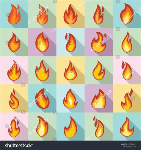 Fire Flame Icons Set Flat Set Stock Vector Royalty Free Shutterstock
