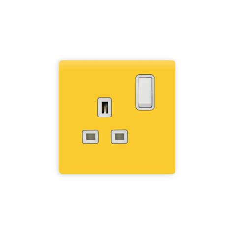 2 Gang Designer Switch Socket Colour Zinc Yellow