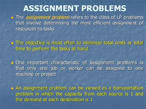 6 Assignment Problems