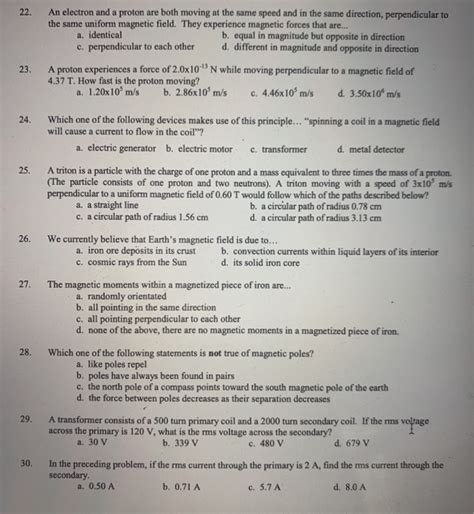 Solved 22 An Electron And A Proton Are Both Moving At The
