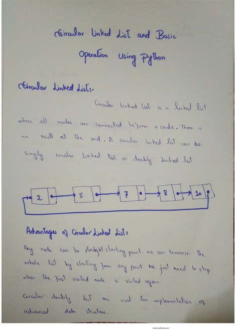 Solution Circular Linked List And Basic Operation Using Python Data Structure Assignment