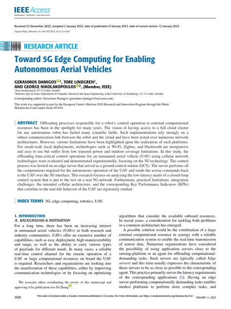 Toward 5g Edge Computing For Enabling Autonomous Aerial Vehicles Pdf
