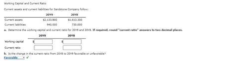 Solved Working Capital And Current Ratio Current Assets And