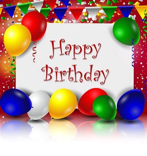 Birthday Card With Colored Balloons And Blank Paper Vector 02