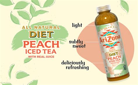 Arizona Diet Peach Tea 20 Fl Oz Pack Of 24 All Natural