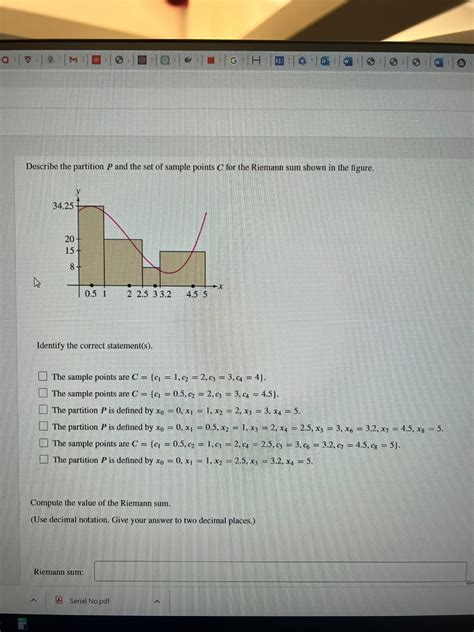 Solved Describe The Partition P And The Set Of Sample Points