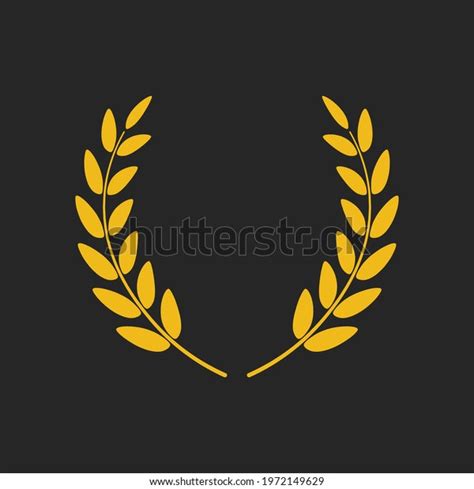 Golden Laurel Wreath Icon Vector Isolated Stock Vector Royalty Free