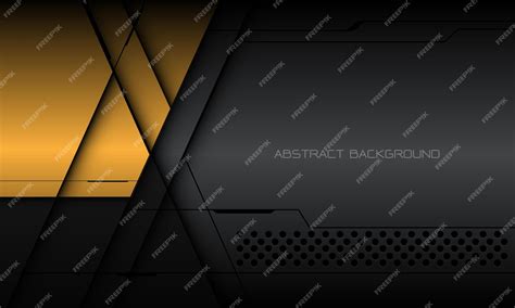 Premium Vector Abstract Metal Yellow Grey Cyber Black Line Circle Mesh Design Future