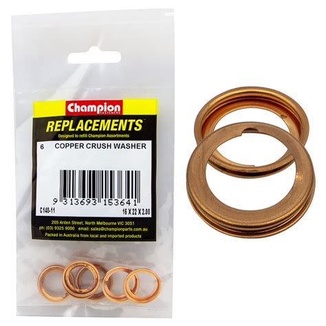 Washers Crush Sealing Copper M16 X 22mm Champion Parts